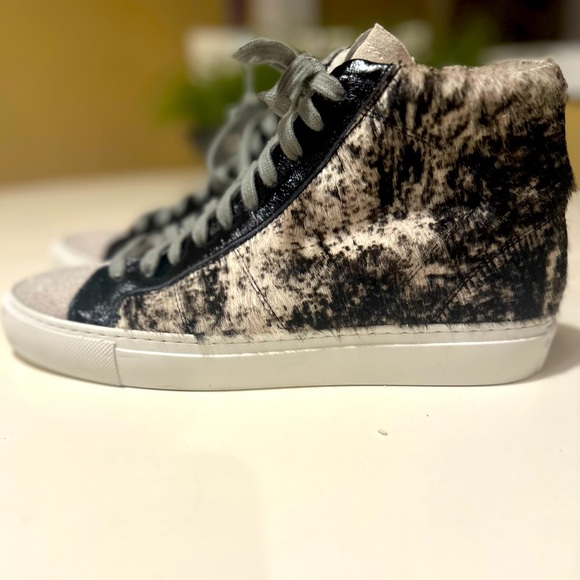 P448 | Shoes | P448cow Print Star Hightop Sneaker Wedge Insole Skate ...